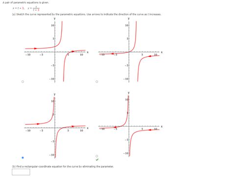 Solved A Pair Of Parametric Equations Is Given X T 3 Y T 3t