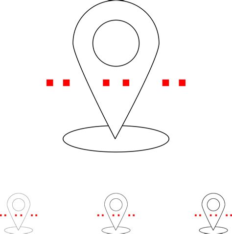 Location Pin Point Bold And Thin Black Line Icon Set 14464121 Vector Art At Vecteezy