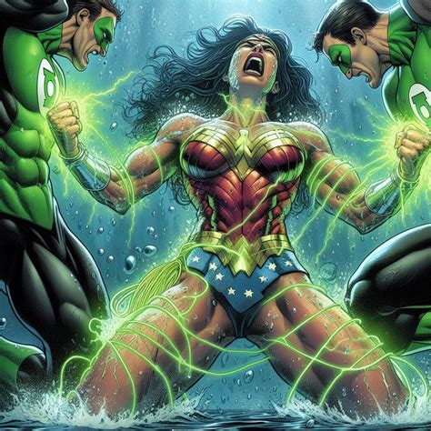 Wonder Woman Vs 2 Green Lanterns Shes Going Down By Lepantzeus On