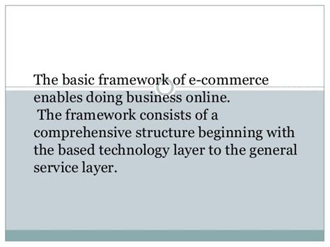 Industry Framework Of E Commerce