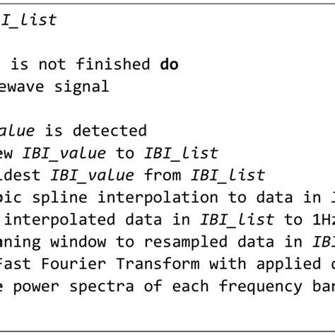 Pseudocode Showing The Calculation Method Of Lf And Hf Download Scientific Diagram