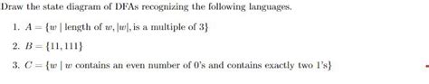 Solved Draw The State Diagram Of DFAs Recognizing The Chegg Com
