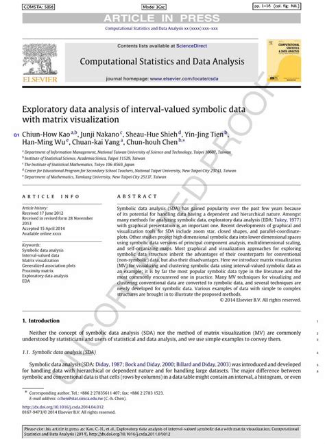 Pdf Exploratory Data Analysis Of Interval Valued Symbolic Data With