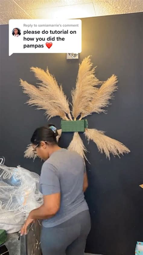 Pampas Wall Install Tutorial Pt 1🤩🙌🏽 In 2025 Diy Wall Decor Salon