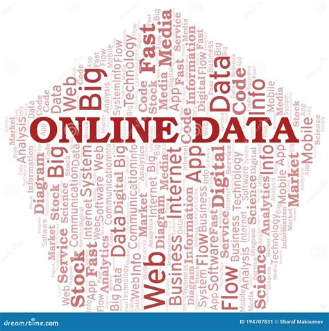 Online Data Vector Word Cloud Made With Text Only Stock Illustration Illustration Of Font