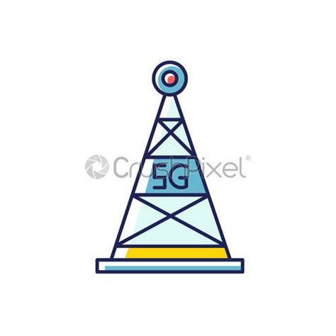 5g Cell Tower Icon Antenna Signal Wireless Technology Fast Connection Stock Vector 2280703