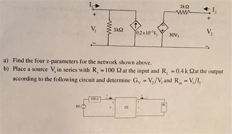 solved find the four z parameters for the network shown