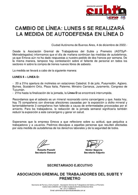 Un Paro Sorpresivo Paralizó La Línea C De Subtes Durante Seis Horas