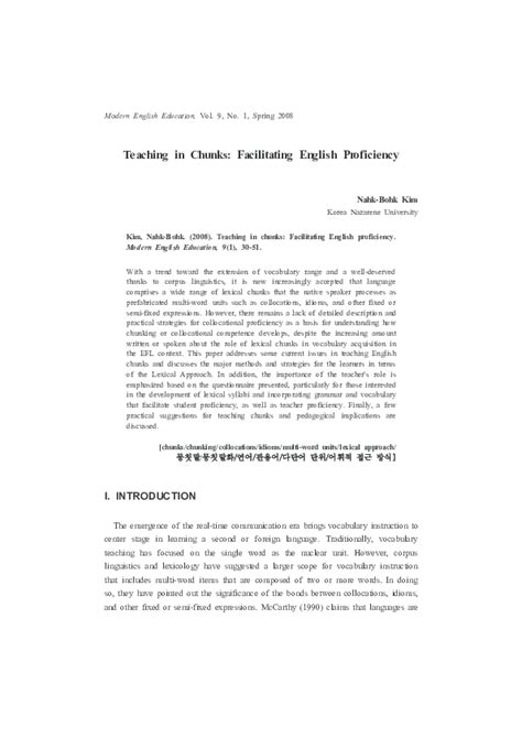 Chunking Method English