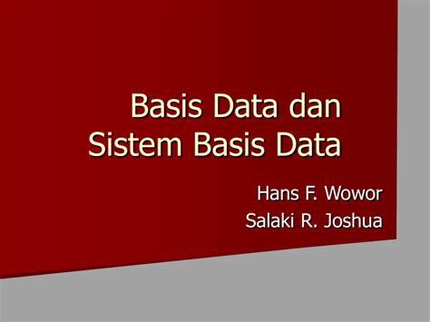 Materi 2 Basis Data Dan Sistem Basis Data