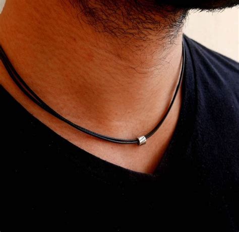 Mens Choker Necklace Mens Silver Necklace Etsy Mens Choker