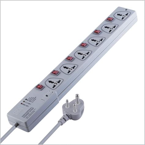 Mx Power Strip With 6 Universal Socket Individual Switch For Each Socket Power Indicator And
