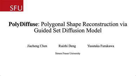 Polydiffuse Polygonal Shape Reconstruction Via Guided Set Diffusion Models Youtube