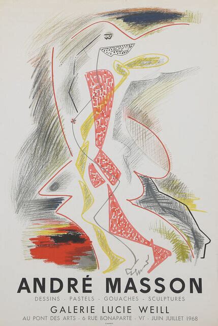 André Masson Exhibition At Galerie Lucie Weill 1968 Available For