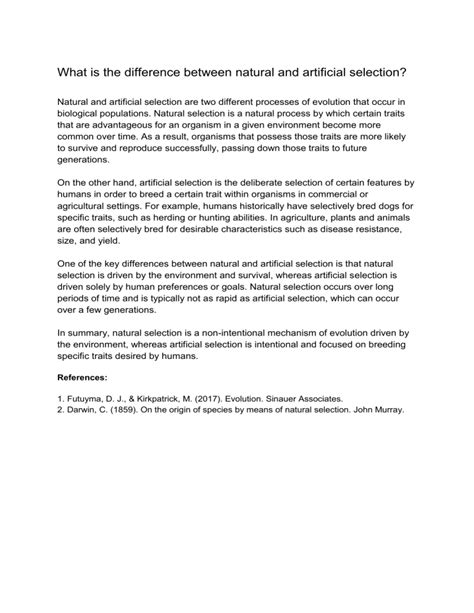 Natural Vs Artificial Selection Key Differences Explained