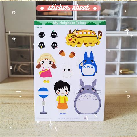 My Neighbor Totoro Sticker Sheet Chibi Anime Cute Sticker Journal