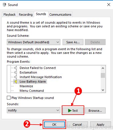 How To Change Default Low Battery Alarm Sound In Windows