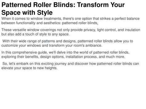 Ppt Choosing The Best Patterned Roller Blinds In Dubai Powerpoint