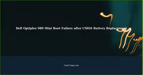 Dell Optiplex 980 Mini Cmos Battery Replacement Fails Windows 7 Boot Issue