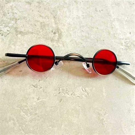 Round Cherry Red Glasses Small Black Red Glasses Circle Glasses