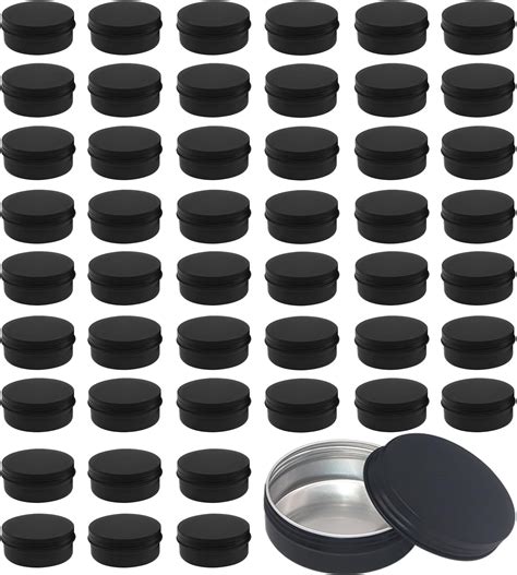 Hyuetrsa 48 Pack Screw Lid Round Tins 4 Oz Metal Round Tins
