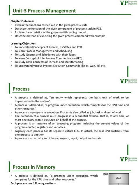 Ppt Unit 3 Process Management Pdf Thread Computing Process Computing