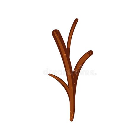 Simple Brown Tree Branch With Minimalist Design Vector Stock