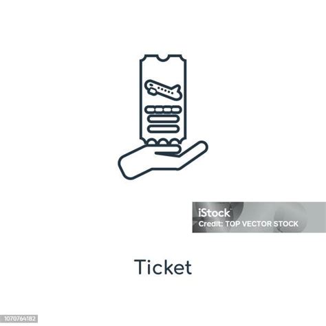 티켓 개념 선 아이콘입니다 선형 티켓 개념 개요 기호 디자인입니다 이 간단한 요소 그림 사용할 수 있습니다 웹 및 모바일 Ui Ux가 관광에 대한 스톡 벡터 아트 및 기타
