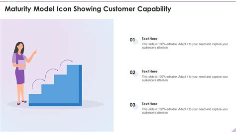 Maturity Model Icon Showing Customer Capability Ppt Template