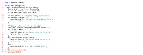 convert hexadecimal to decimal a simple java program nf for java