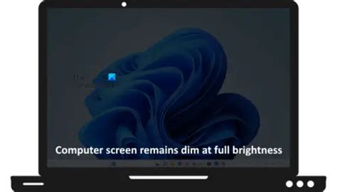 Computer Screen Remains Dim At Full Brightness