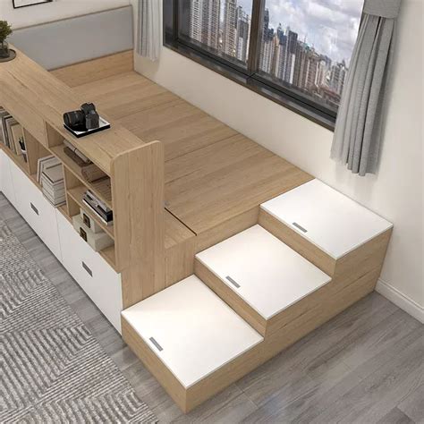 Customized Single Small Apartment Tatami Storage Storage Bed Pedal Rice