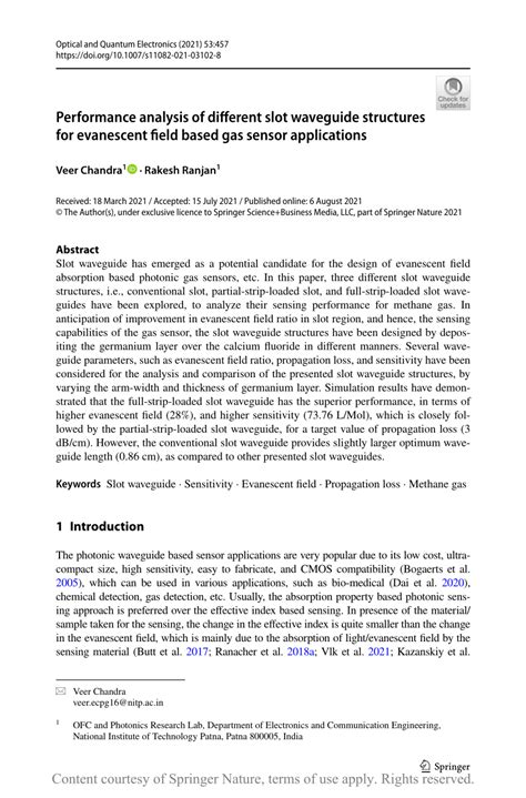 Performance Analysis Of Different Slot Waveguide Structures For Evanescent Field Based Gas