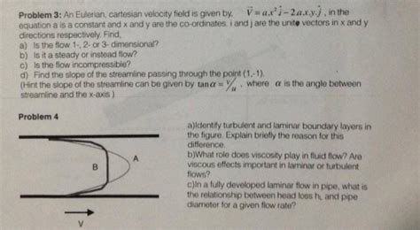 solved an eulerian cartesian velocity field is given by v