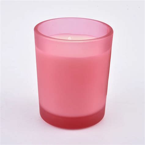 Translucent Luxury Frosted Pink Candle Jar Sunny Glassware