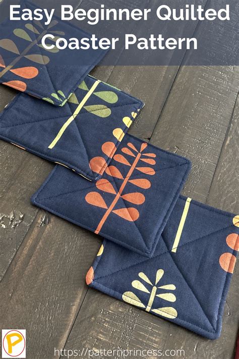 Easy Beginner Quilted Coaster Pattern Pattern Princess