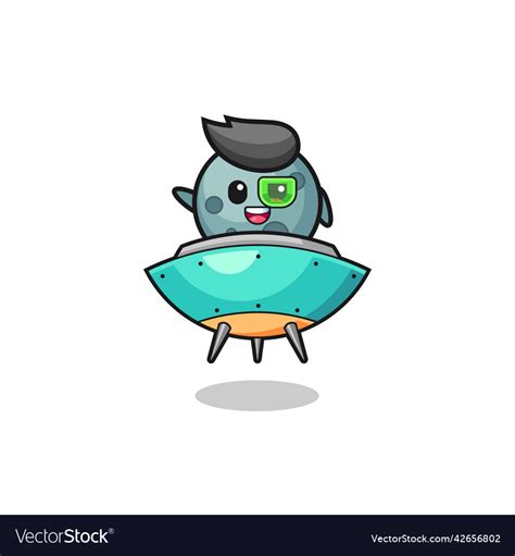 Asteroid Cartoon Riding A Future Spaceship Vector Image
