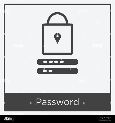 Password Icon Isolated On White Background With Gray Frame Sign And