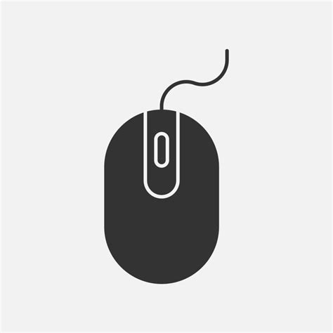 Computer Mouse Vector Icon Isolated On White Background PC Equipment