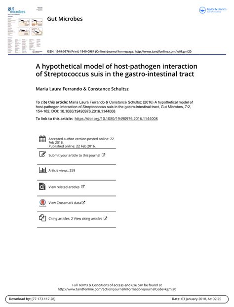 Pdf A Hypothetical Model Of Host Pathogen Interaction Of