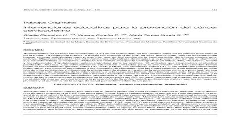 Intervenciones educativas para la prevención del cáncer ... · PDF ...