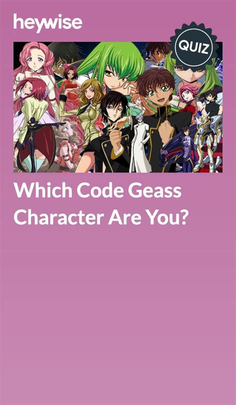 Which Code Geass Character Are You Heywise Fun Quiz Coding Code