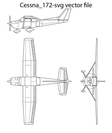 Cessna 172 Svg Vector File Patch Vector Svg Engraving Fiber Laser Cut File Outlines Art