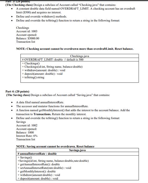 Solved The Account Class Design An Abstract Class Named
