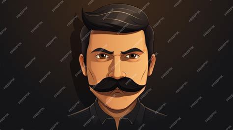 Premium Vector A Cartoon Man With A Mustache And A Mustache Is Shown