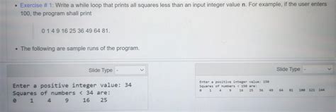 Solved • Exercise 1 Write A While Loop That Prints All