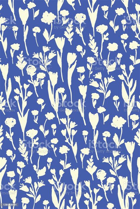 꽃과 잎이 다른 플로럴 원활한 패턴 식물 학적 일러스트 핸드 그린 섬유 프린트 직물 스와트 포장지 개화기에 대한 스톡 벡터 아트 및 기타 이미지 Istock