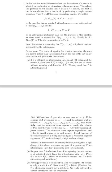 Solved 2 In This Problem We Will Determine How The Chegg Com