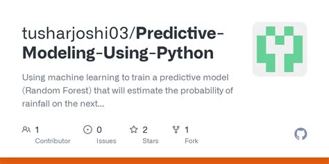 Github Tusharjoshi03predictive Modeling Using Python Using Machine
