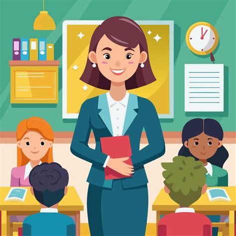 Young Teacher Woman Explain In Front Of Class Premium Ai Generated Image